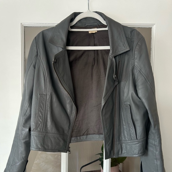 Frenchi | Jackets & Coats | Frenchi Charcoal Leather Motorcycle Jacket ...